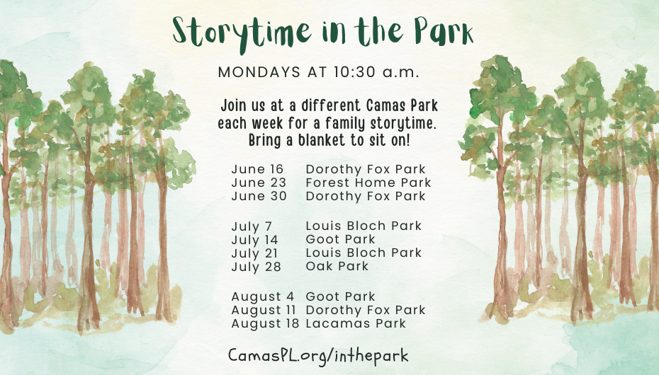 Storytime in the Park - Summer 2025 | Camas WA
